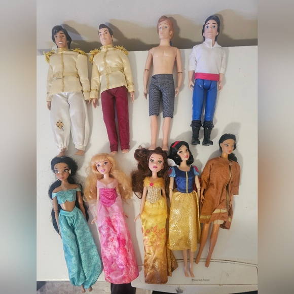 Barbie | Toys | Disney Princesses And Princes Set Of 9 | Poshmark